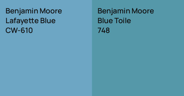 Benjamin Moore Lafayette Blue vs. Benjamin Moore Blue Toile comparison