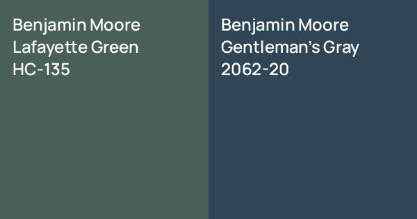 Benjamin Moore Lafayette Green vs. Benjamin Moore Gentleman's Gray ...