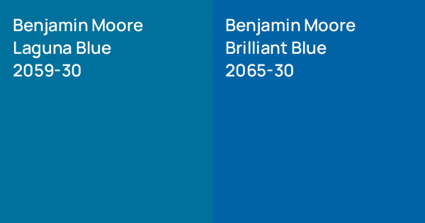 Benjamin Moore Laguna Blue vs. Benjamin Moore Brilliant Blue comparison