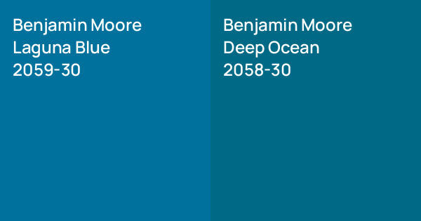 Benjamin Moore Laguna Blue vs. Benjamin Moore Deep Ocean comparison