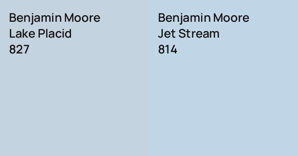 Benjamin Moore Lake Placid vs. Benjamin Moore Jet Stream comparison
