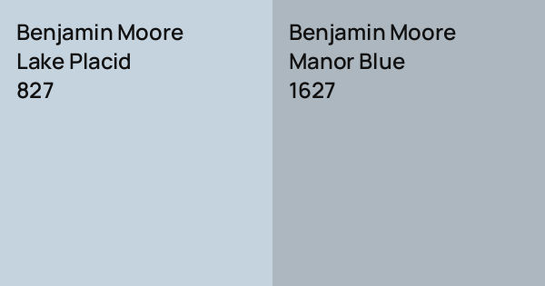 Benjamin Moore Lake Placid vs. Benjamin Moore Manor Blue comparison