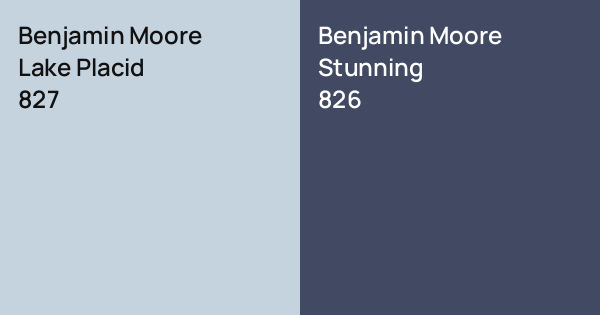 Benjamin Moore Lake Placid vs. Benjamin Moore Stunning comparison