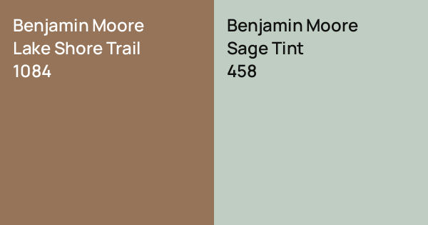 Benjamin Moore Lake Shore Trail vs. Benjamin Moore Sage Tint comparison