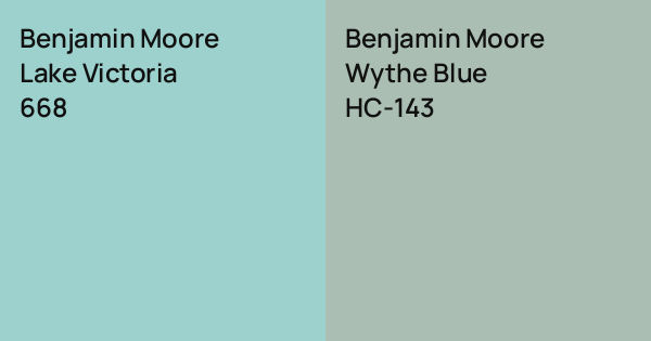 Benjamin Moore Lake Victoria vs. Benjamin Moore Wythe Blue comparison