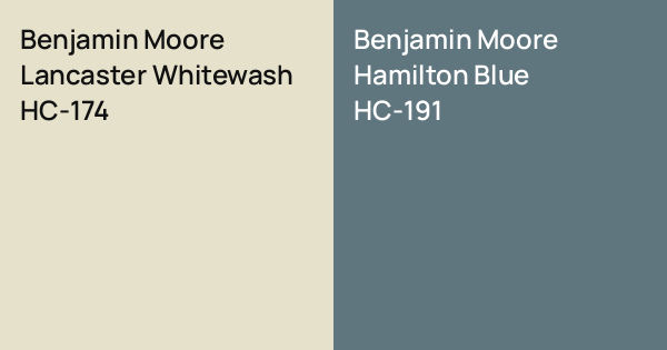 Benjamin Moore Lancaster Whitewash vs. Benjamin Moore Hamilton Blue ...