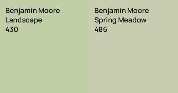 Benjamin Moore Landscape vs. Benjamin Moore Spring Meadow comparison