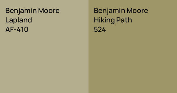 Benjamin Moore Lapland vs. Benjamin Moore Hiking Path comparison