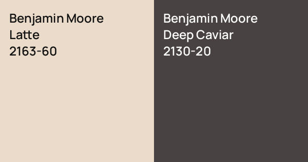 Benjamin Moore Latte vs. Benjamin Moore Deep Caviar comparison