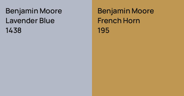 Benjamin Moore Lavender Blue vs. Benjamin Moore French Horn comparison
