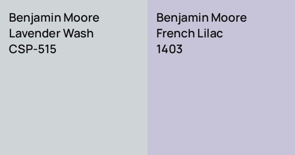 Benjamin Moore Lavender Wash vs. Benjamin Moore French Lilac comparison