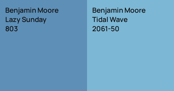Benjamin Moore Lazy Sunday vs. Benjamin Moore Tidal Wave comparison