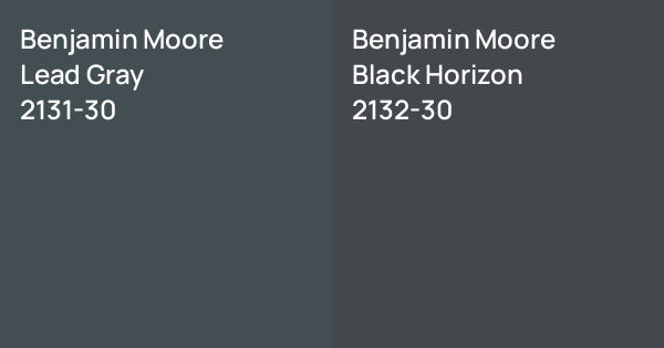 Benjamin Moore Lead Gray vs. Benjamin Moore Black Horizon comparison