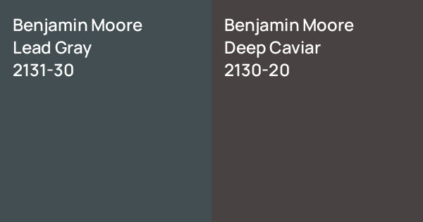 Benjamin Moore Lead Gray vs. Benjamin Moore Deep Caviar comparison