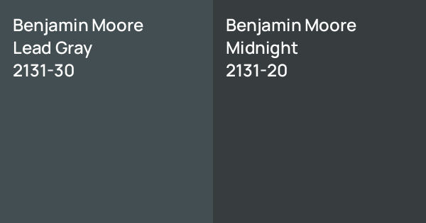 Benjamin Moore Lead Gray vs. Benjamin Moore Midnight comparison