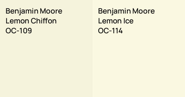 Benjamin Moore Lemon Chiffon vs. Benjamin Moore Lemon Ice comparison