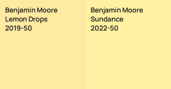 Benjamin Moore Lemon Drops vs. Benjamin Moore Sundance comparison