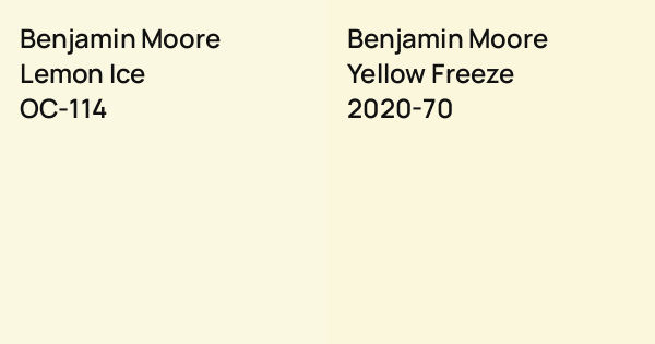 Benjamin Moore Lemon Ice vs. Benjamin Moore Yellow Freeze comparison