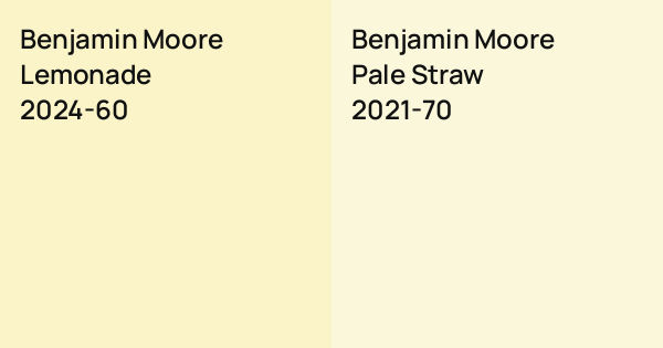 Benjamin Moore Lemonade vs. Benjamin Moore Pale Straw comparison