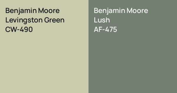 Benjamin Moore Levingston Green vs. Benjamin Moore Lush comparison