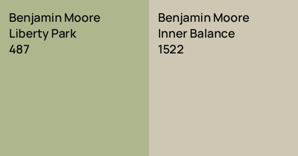 Benjamin Moore Liberty Park vs. Benjamin Moore Inner Balance comparison