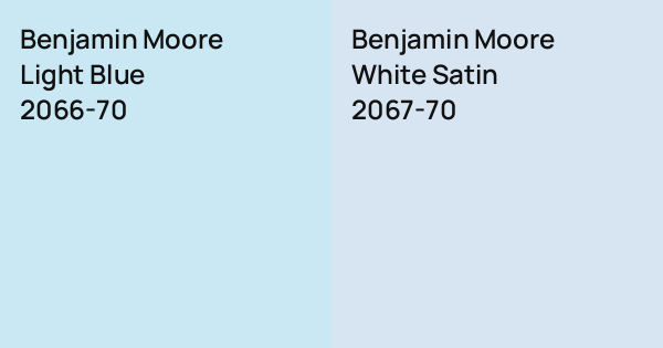 Benjamin Moore Light Blue vs. Benjamin Moore White Satin comparison