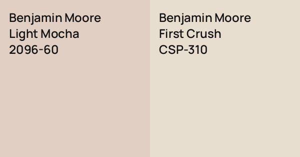 Benjamin Moore Light Mocha vs. Benjamin Moore First Crush comparison