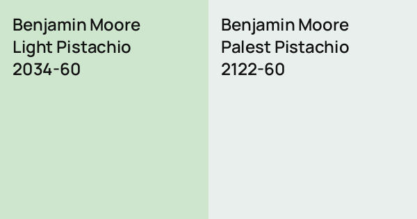 Benjamin Moore Light Pistachio vs. Benjamin Moore Palest Pistachio ...