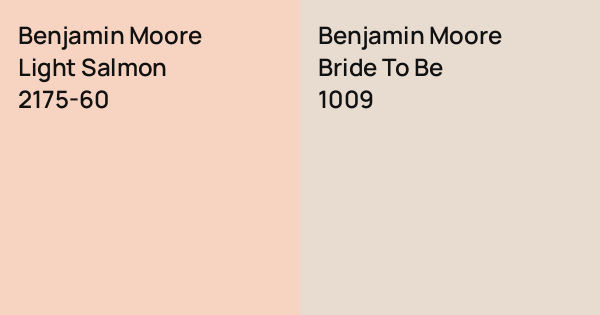 Benjamin Moore Light Salmon vs. Benjamin Moore Bride To Be comparison