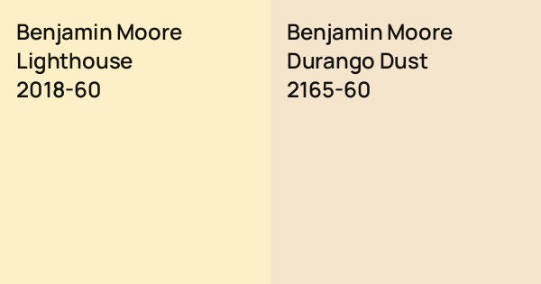 Benjamin Moore Lighthouse vs. Benjamin Moore Durango Dust comparison