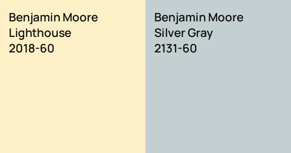 Benjamin Moore Lighthouse vs. Benjamin Moore Silver Gray comparison
