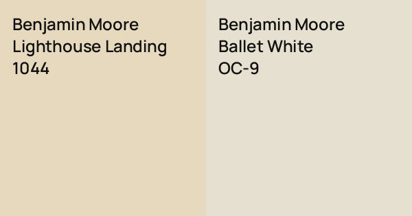 Benjamin Moore Lighthouse Landing vs. Benjamin Moore Ballet White ...