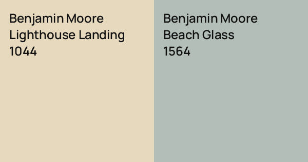 Benjamin Moore Lighthouse Landing vs. Benjamin Moore Beach Glass comparison