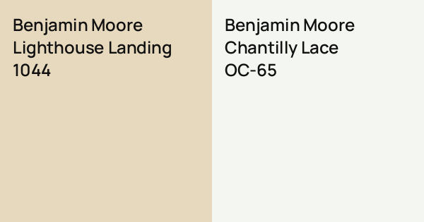 Benjamin Moore Lighthouse Landing vs. Benjamin Moore Chantilly Lace ...