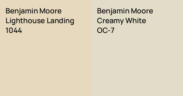 Benjamin Moore Lighthouse Landing vs. Benjamin Moore Creamy White ...