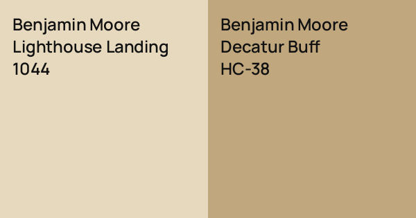 Benjamin Moore Lighthouse Landing vs. Benjamin Moore Decatur Buff ...