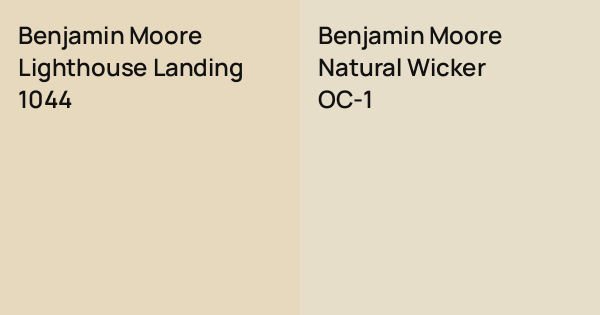 Benjamin Moore Lighthouse Landing vs. Benjamin Moore Natural Wicker ...