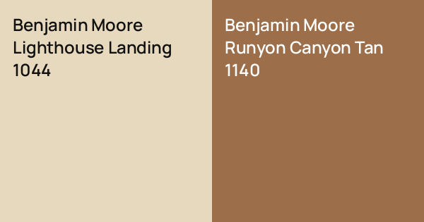Benjamin Moore Lighthouse Landing vs. Benjamin Moore Runyon Canyon Tan ...
