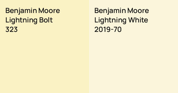 Benjamin Moore Lightning Bolt vs. Benjamin Moore Lightning White comparison