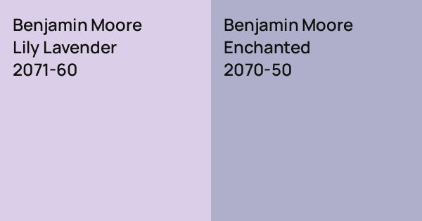Benjamin Moore Lily Lavender vs. Benjamin Moore Enchanted comparison