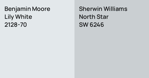 Benjamin Moore Lily White vs. Sherwin Williams North Star comparison