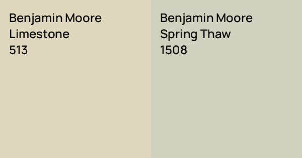 Benjamin Moore Limestone vs. Benjamin Moore Spring Thaw comparison