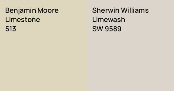 Benjamin Moore Limestone vs. Sherwin Williams Limewash comparison