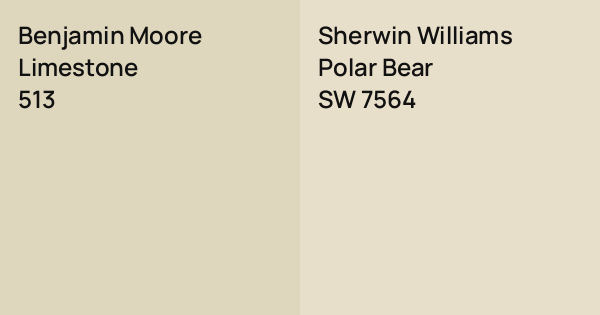 Benjamin Moore Limestone vs. Sherwin Williams Polar Bear comparison