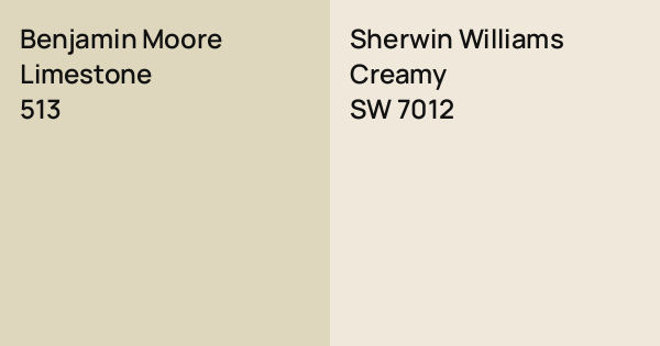 Benjamin Moore Limestone vs. Sherwin Williams Creamy comparison