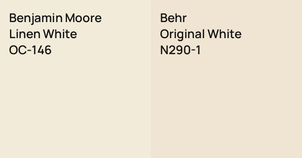 Benjamin Moore Linen White vs. Behr Original White comparison