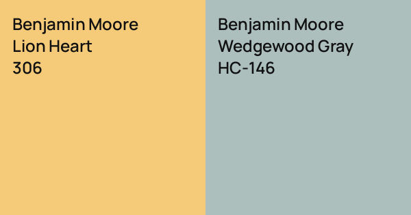 Benjamin Moore Lion Heart vs. Benjamin Moore Wedgewood Gray comparison