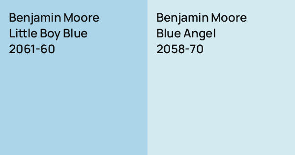 Benjamin Moore Little Boy Blue vs. Benjamin Moore Blue Angel comparison