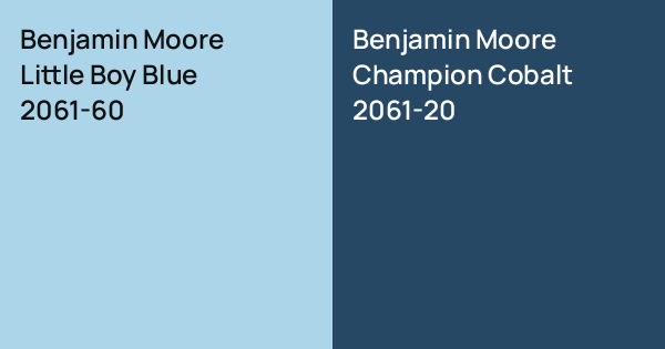 Benjamin Moore Little Boy Blue vs. Benjamin Moore Champion Cobalt ...