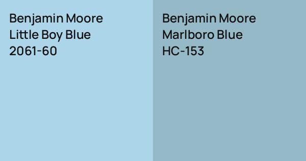 Benjamin Moore Little Boy Blue vs. Benjamin Moore Marlboro Blue comparison